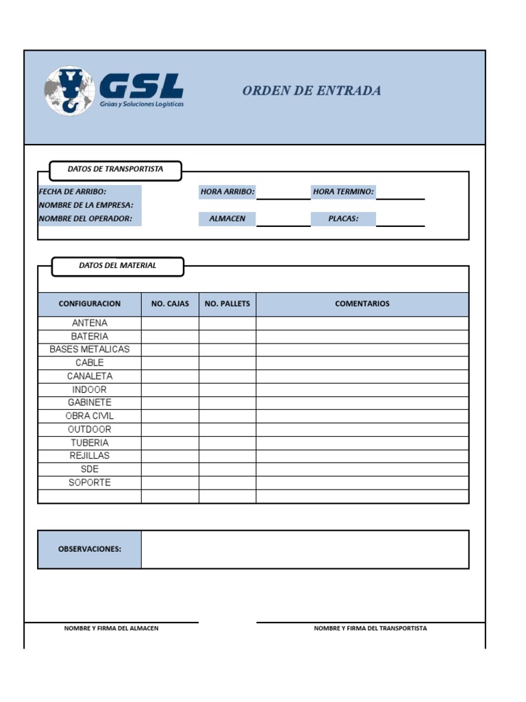 Control de Arribos y Salidas de Material | PDF