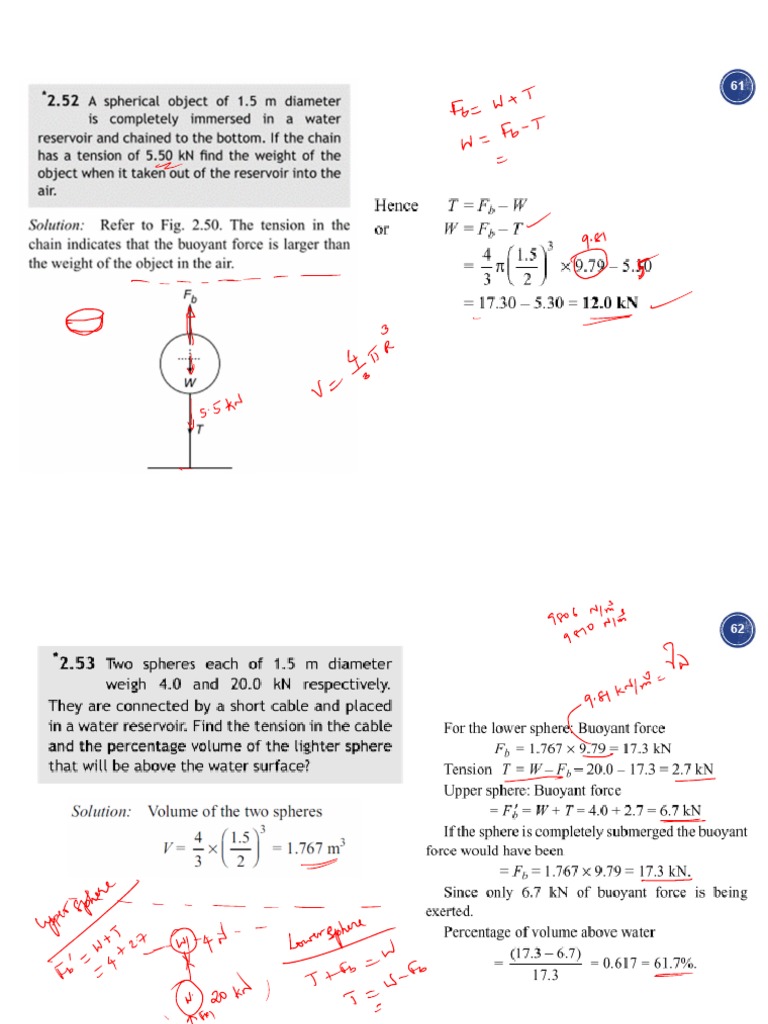 Lecture - 02 - Fluid Statics Byouyancy Problems | PDF