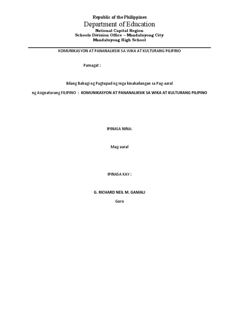 Konseptong Papel KPWKP | PDF