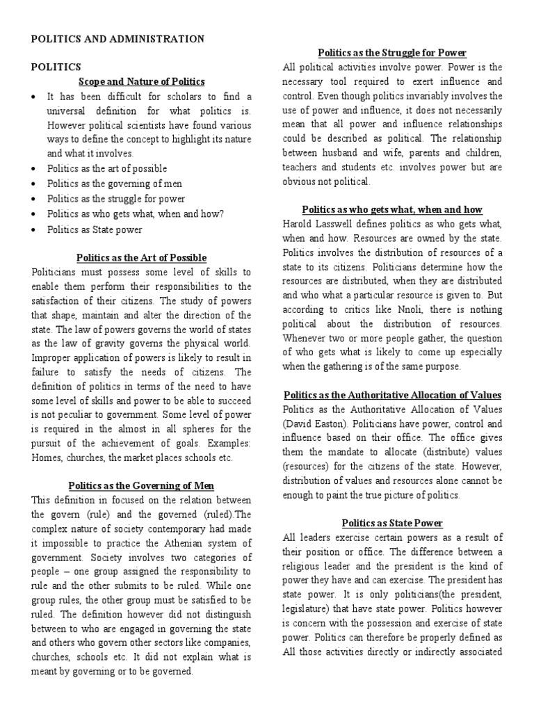 Politics and Administration | PDF | Policy | System