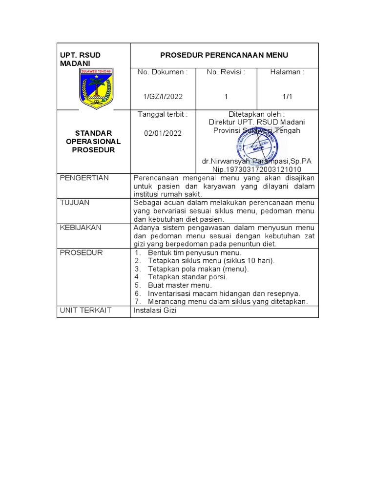 Spo Gizi - Perencanaan Menu | PDF