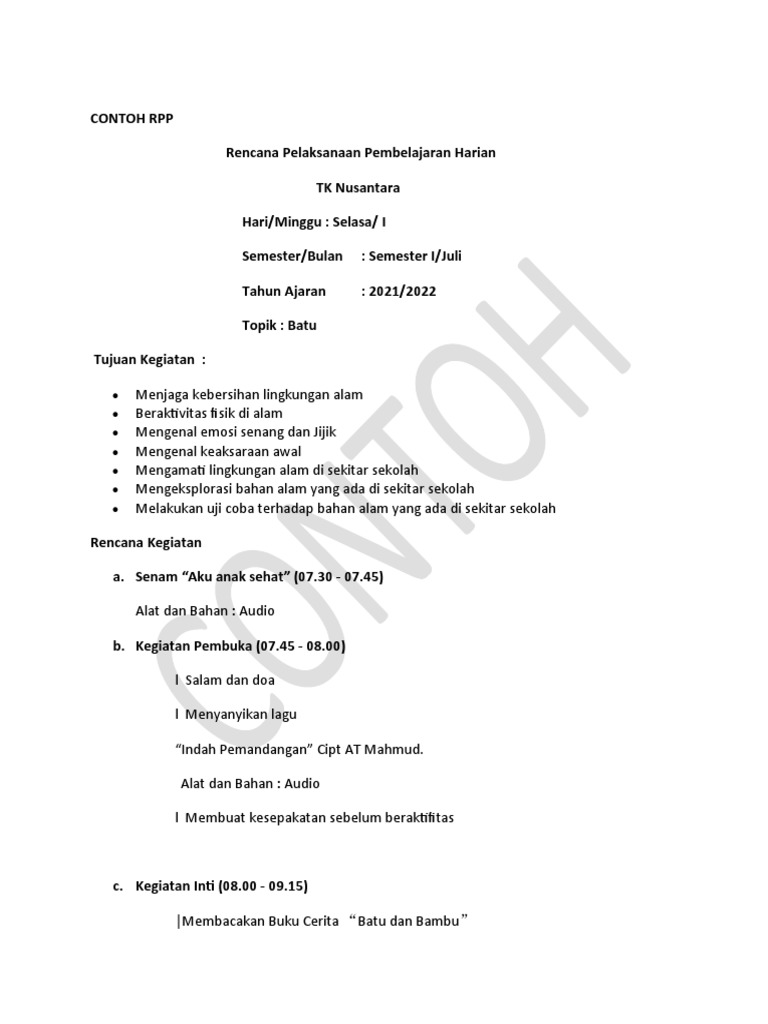 Contoh RPP | PDF