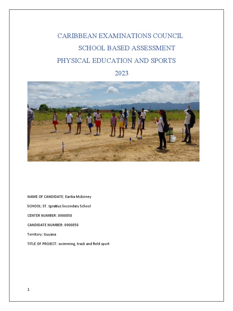 Caribbean Examinations Council School Based Assessment Physical ...