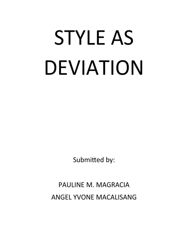 Style As Deviation | PDF | Linguistics | Context (Language Use)