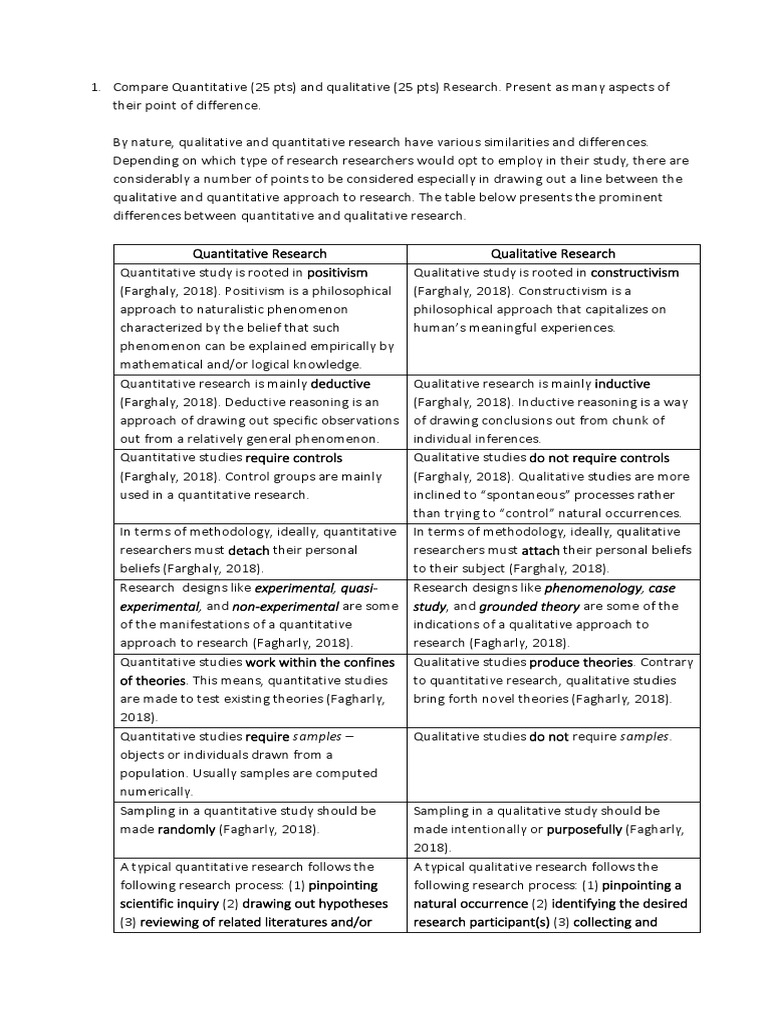 Compare Quantitative Pdf Quantitative Research Qualitative Research