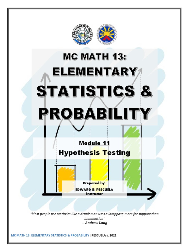 MC Math 13 Module 11 | PDF | Statistics | Type I And Type Ii Errors