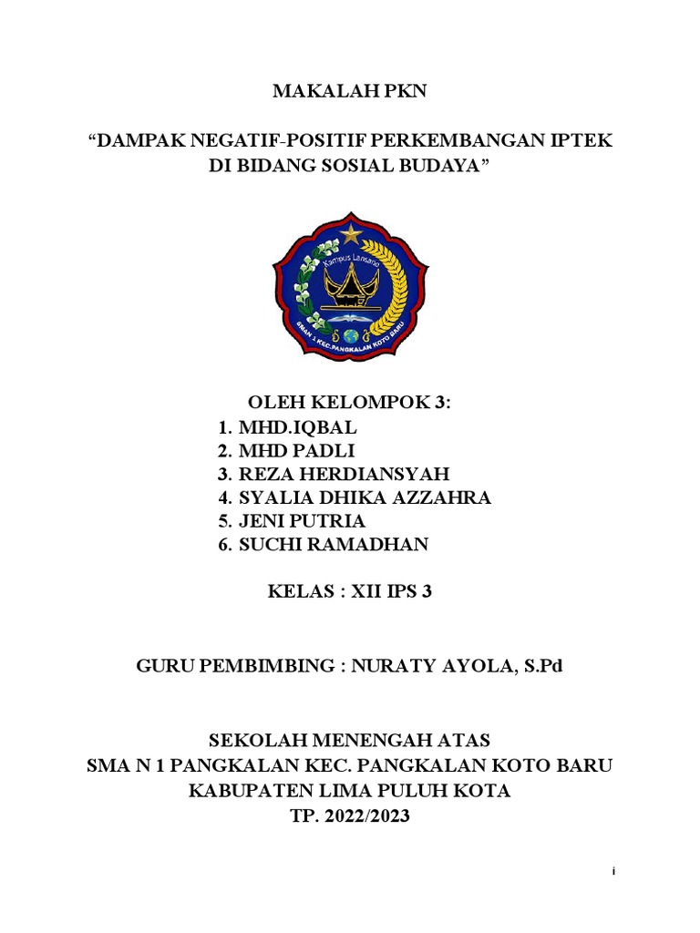 Dampak IPTEK pada Sosial Budaya | PDF