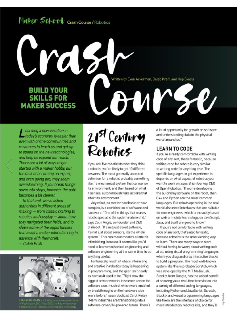 Crash Course - 21st Century Robotics | PDF