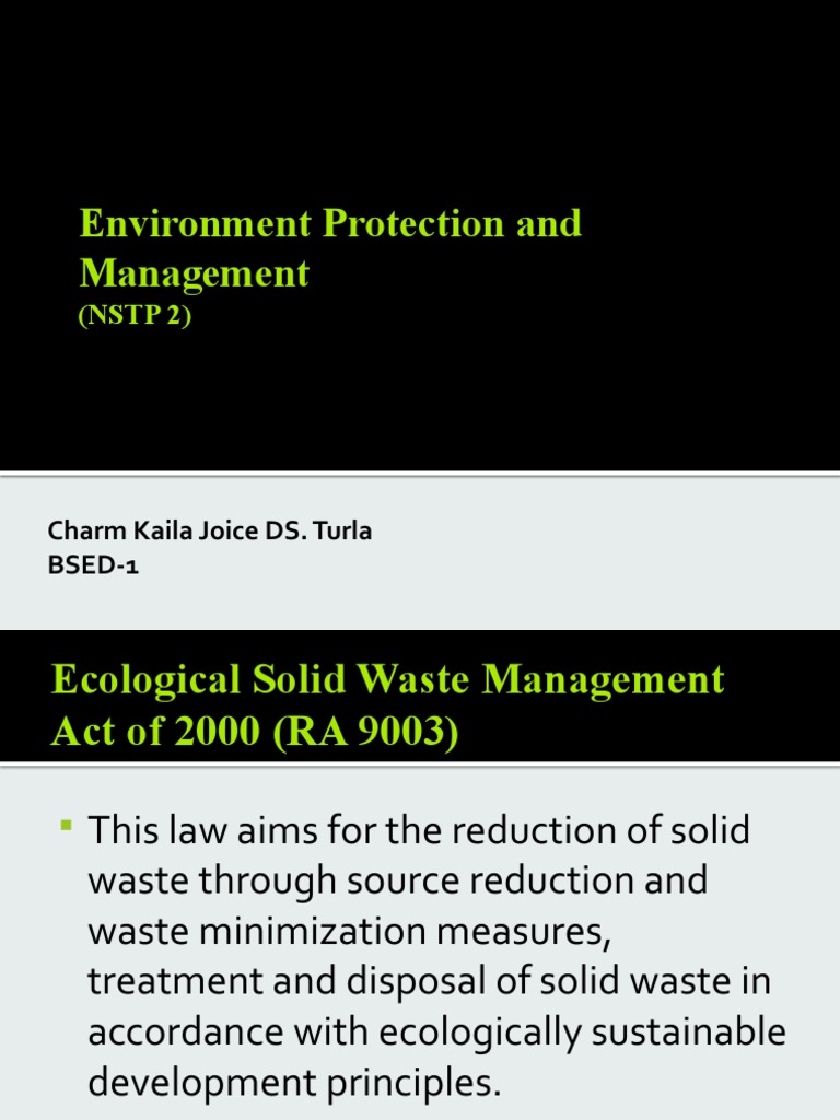 Ecological Solid Waste Management Guide | PDF | Waste Management | Waste