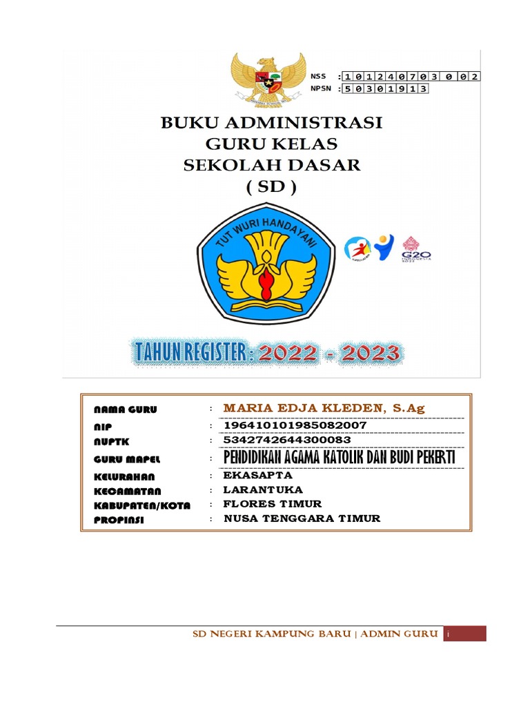 Administrasi Guru PJOK SD Merdeka | PDF