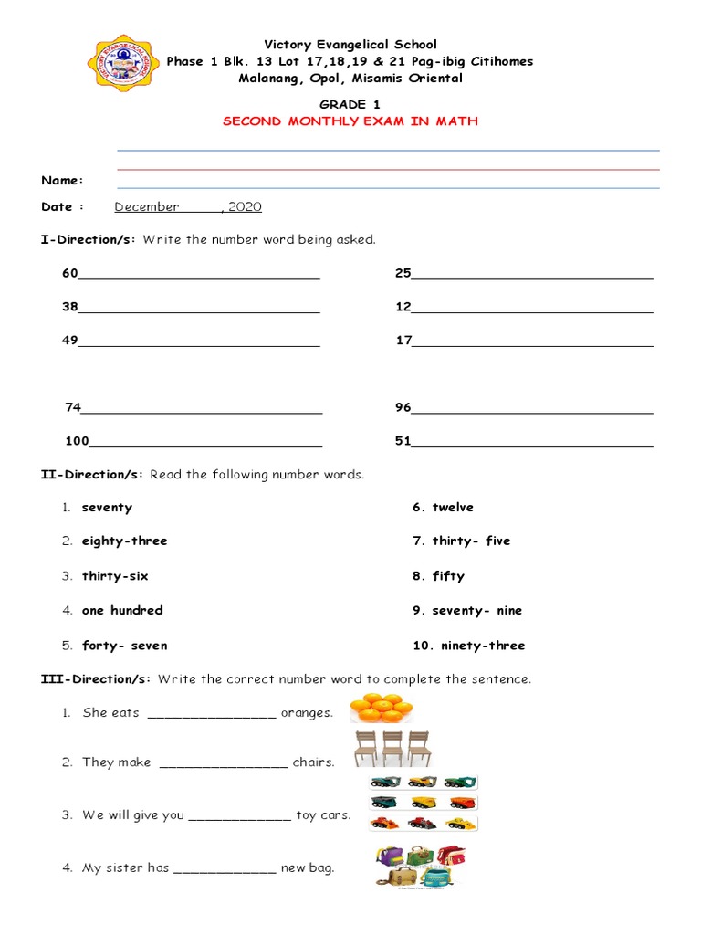 Math&filipino Exam | PDF