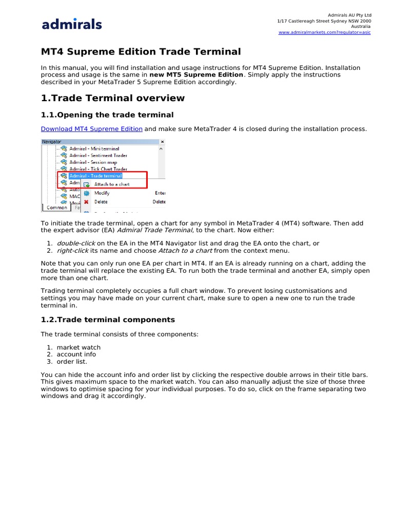 Trade Terminal Is A Powerful New MetaTrader Add-On | PDF | Order ...