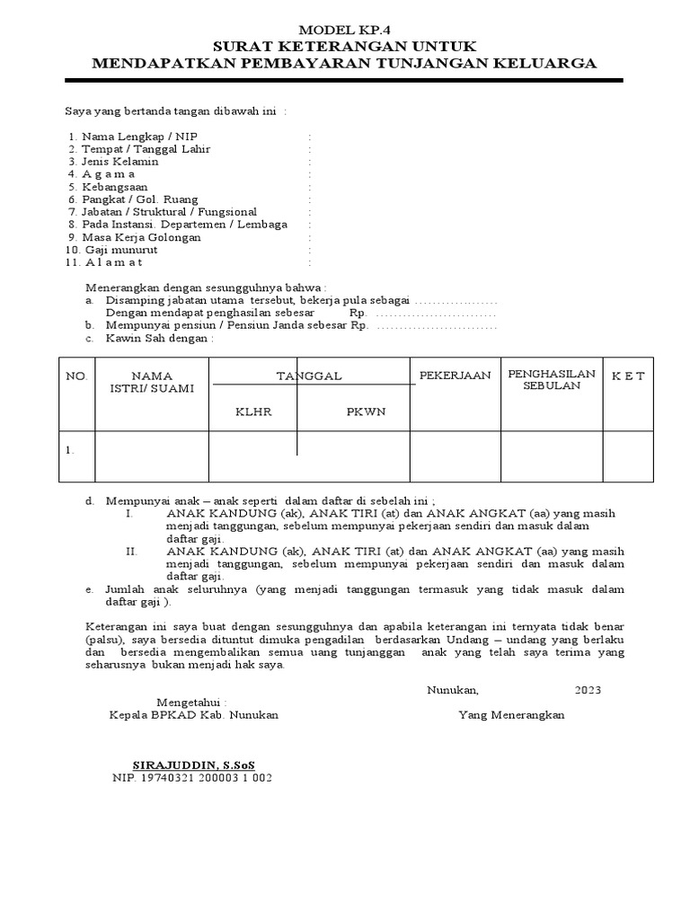 Format KP 4 2023 | PDF