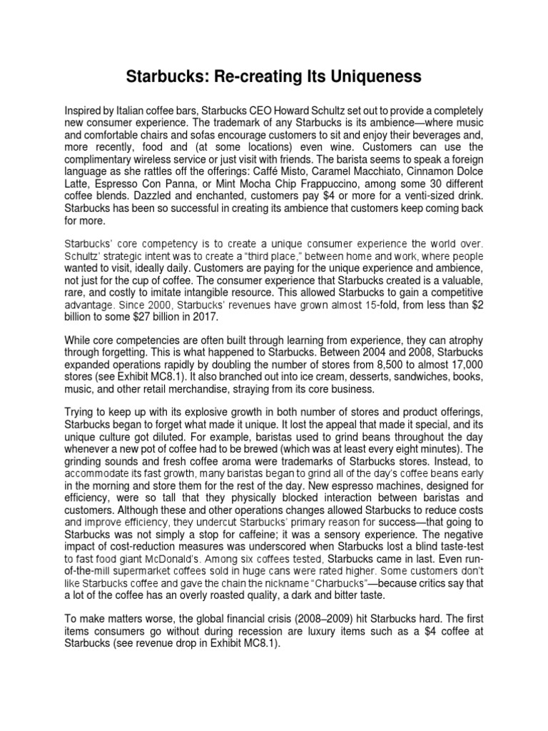 Case Study-Starbucks | PDF | Starbucks | Coffee
