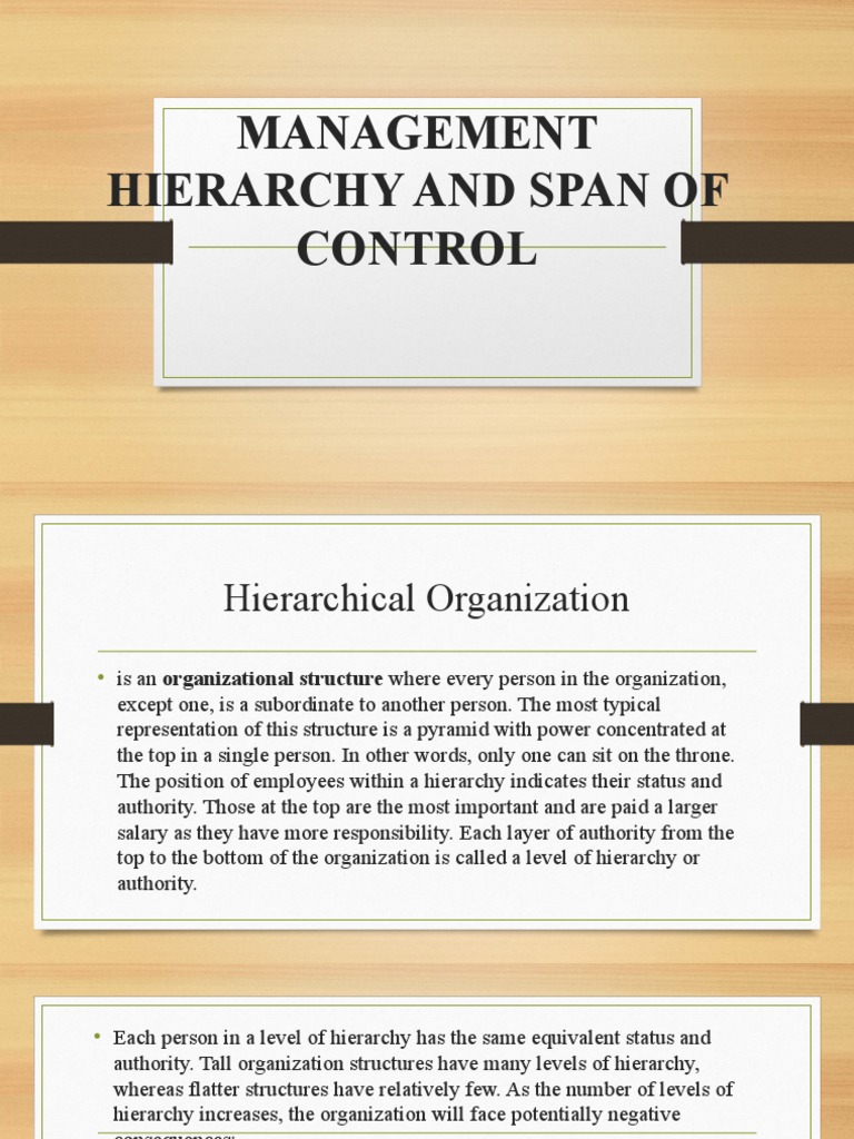 Management Hierarchy and Span of Control | PDF | Leadership | Motivation