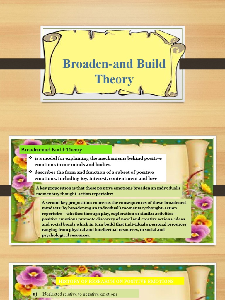 Broaden-and-Build Theory Overview | PDF | Emotions | Psychological ...