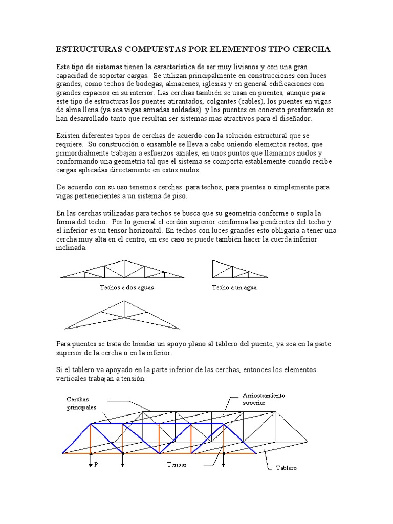 Estructuras Compuestas Por Elementos Tipo Cercha | PDF | Braguero | Viga (Estructura)