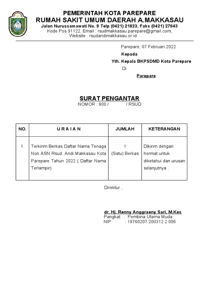 Surat Pengantar 2023 | PDF