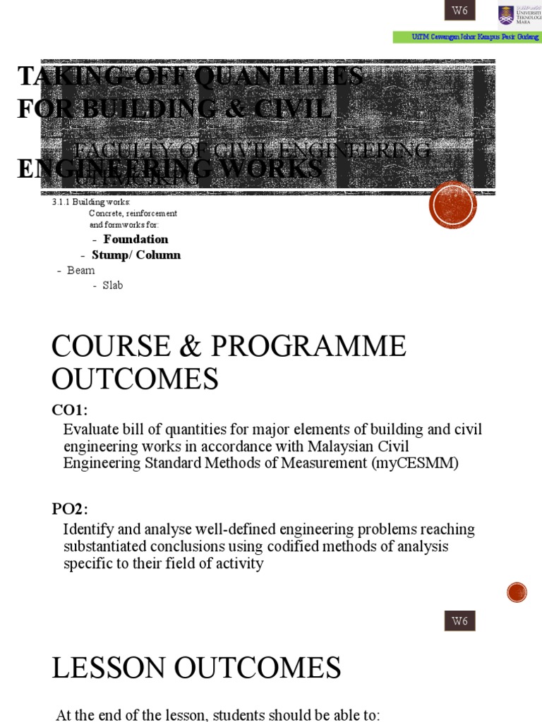 05.TOPIC 3 - Taking Off Quantities For Building - Civil Engineering ...