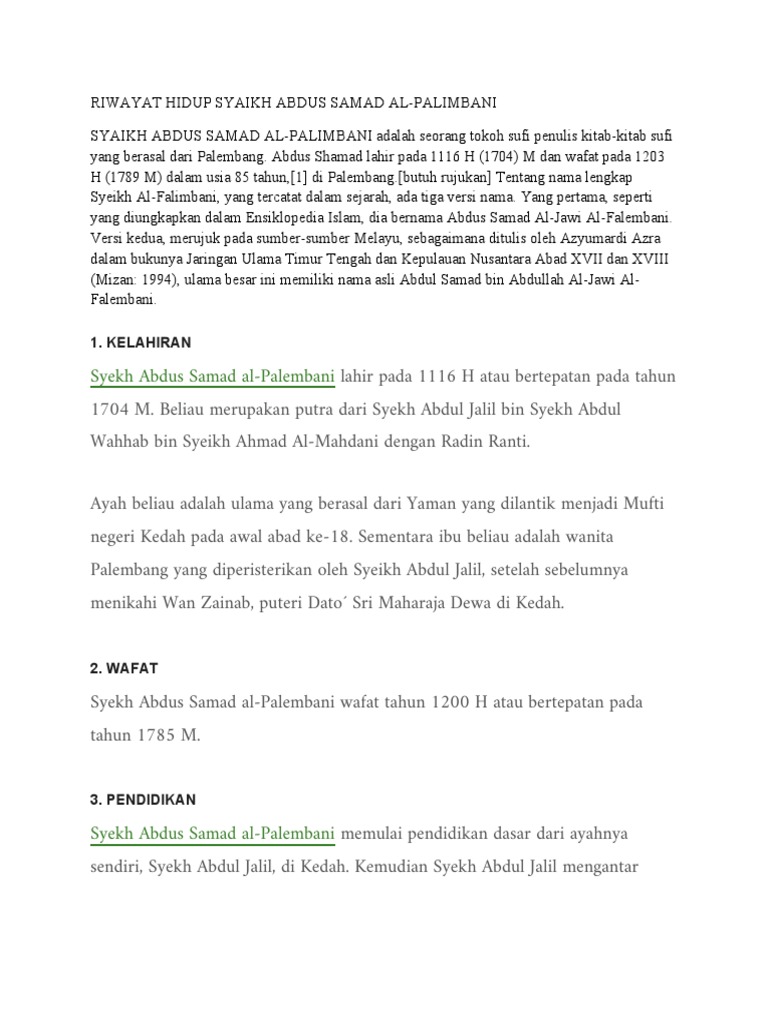 10 I Syekh Abdus Samad | PDF