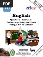 Q1 English10 Module 7 | PDF | Fluency | Speech