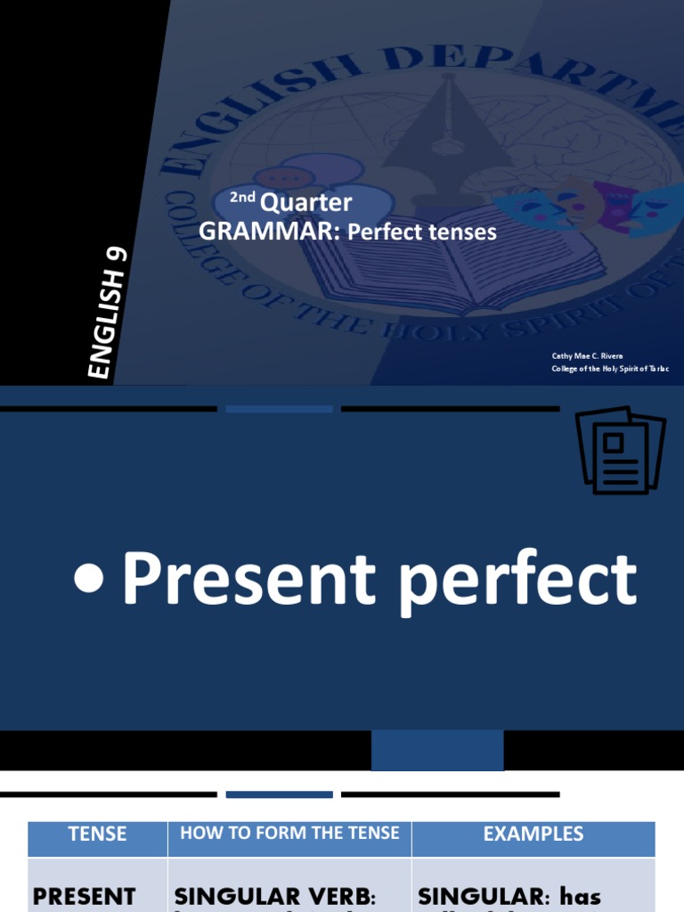 Q2 Week 3 Perfect Tenses | PDF | Grammatical Tense | Verb