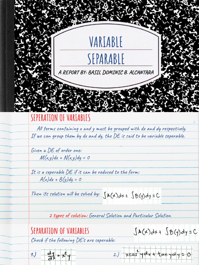 Variable Separable | PDF