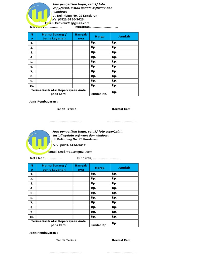 Nota Format Word | PDF