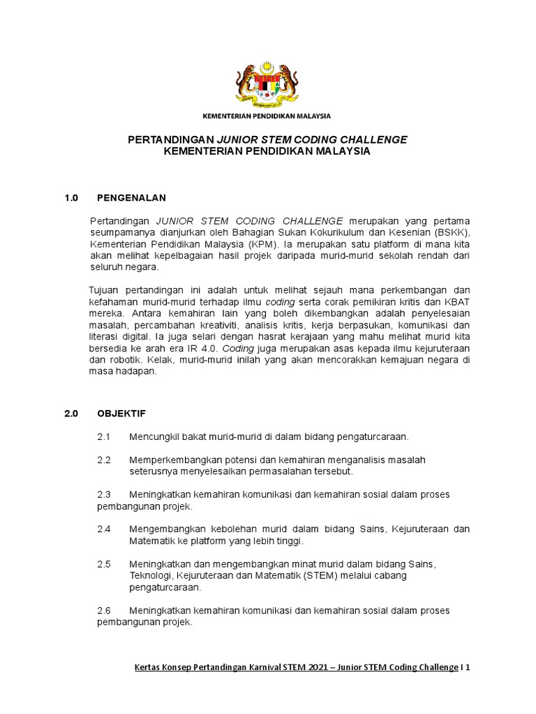 Kertas Konsep Junior STEM Coding Challenge | PDF | Komputer