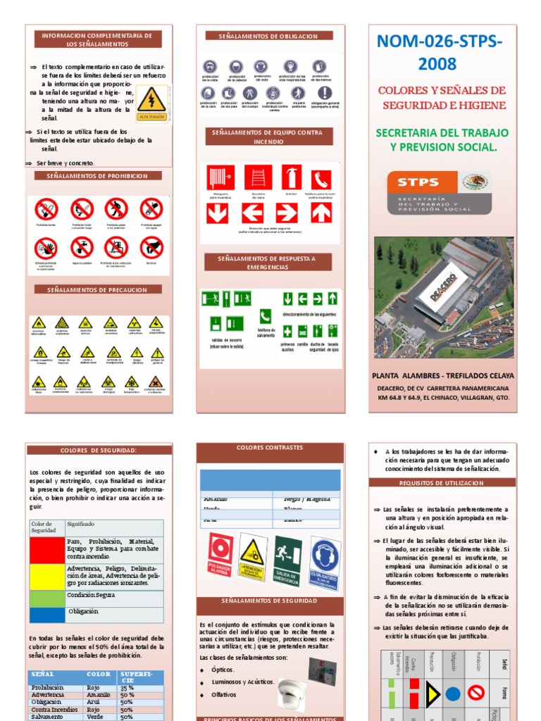Señalamientos de Seguridad NOM-026-STPS-2008 | PDF | Color | Rojo