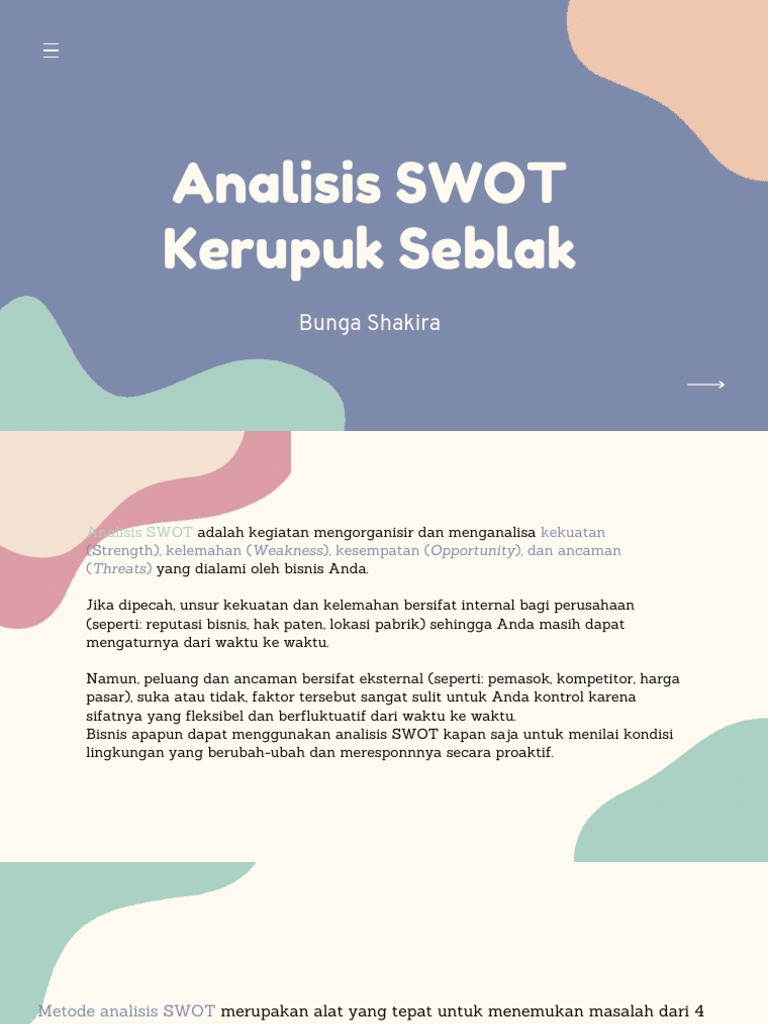 Analisis SWOT Usaha Seblak | PDF