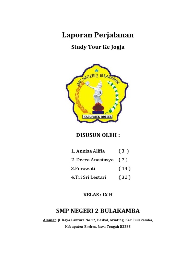 Cover Tugas Studi Tour SMP 2 | PDF
