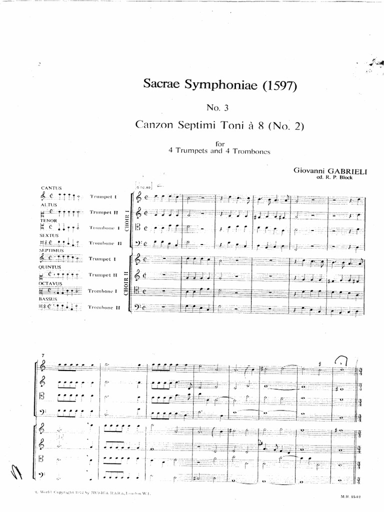 Giovanni Gabrieli - Canzon Septimi Toni À 8 (No. 2) | PDF