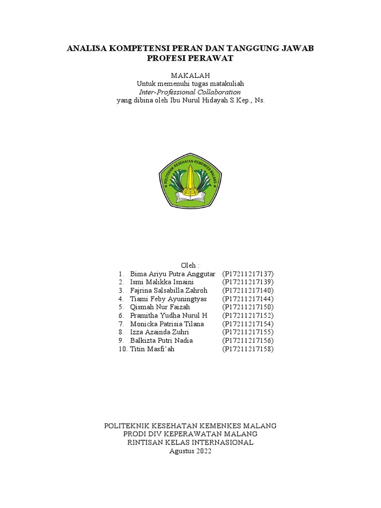 Kelompok 2 - Analisa Kompetensi Peran Dan Tanggung Jawab Profesi ...