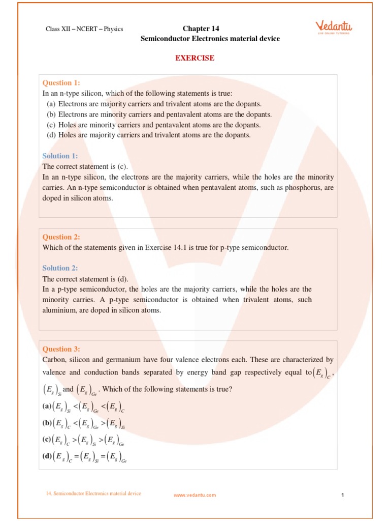 Class 12 - Physics - Semiconductor Electronic - Material, Devices and ...