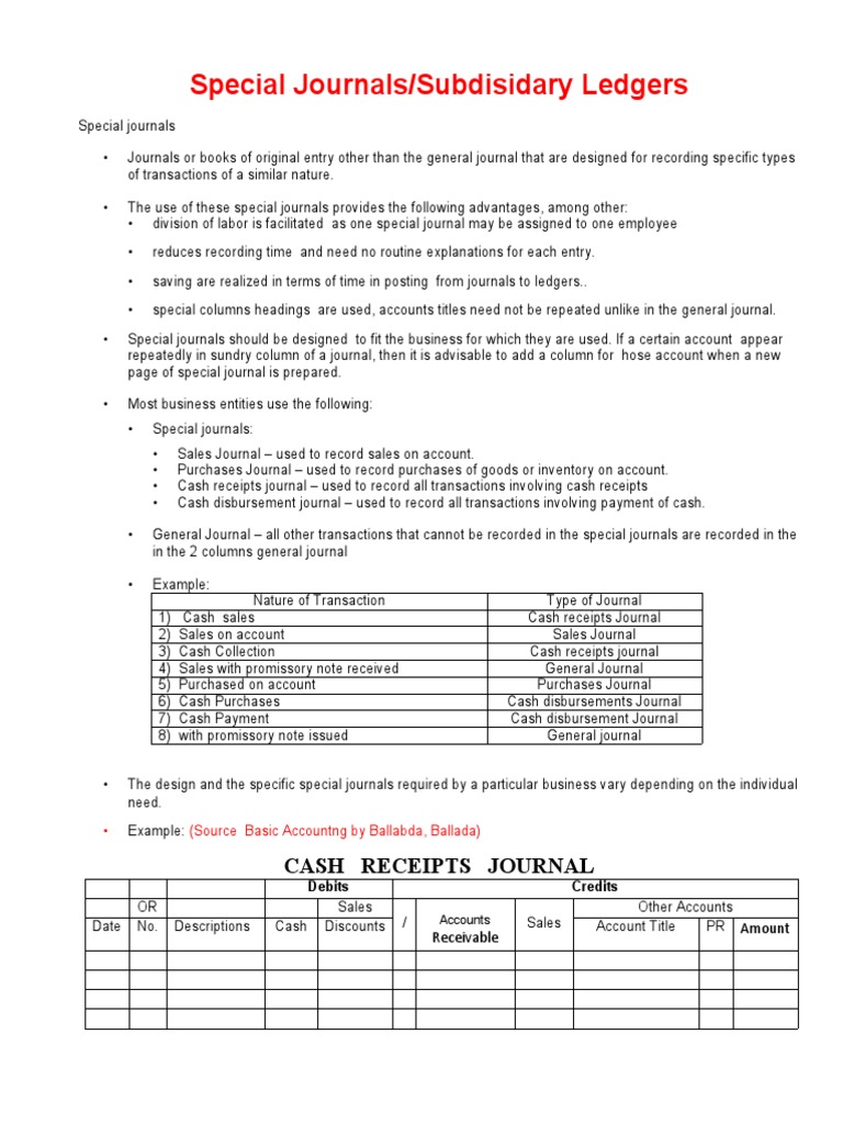 Unit II Lesson 8 Special Journal | PDF | Debits And Credits | Service ...