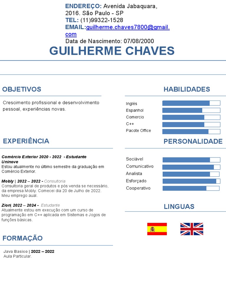 CV Guilherme Chaves | PDF