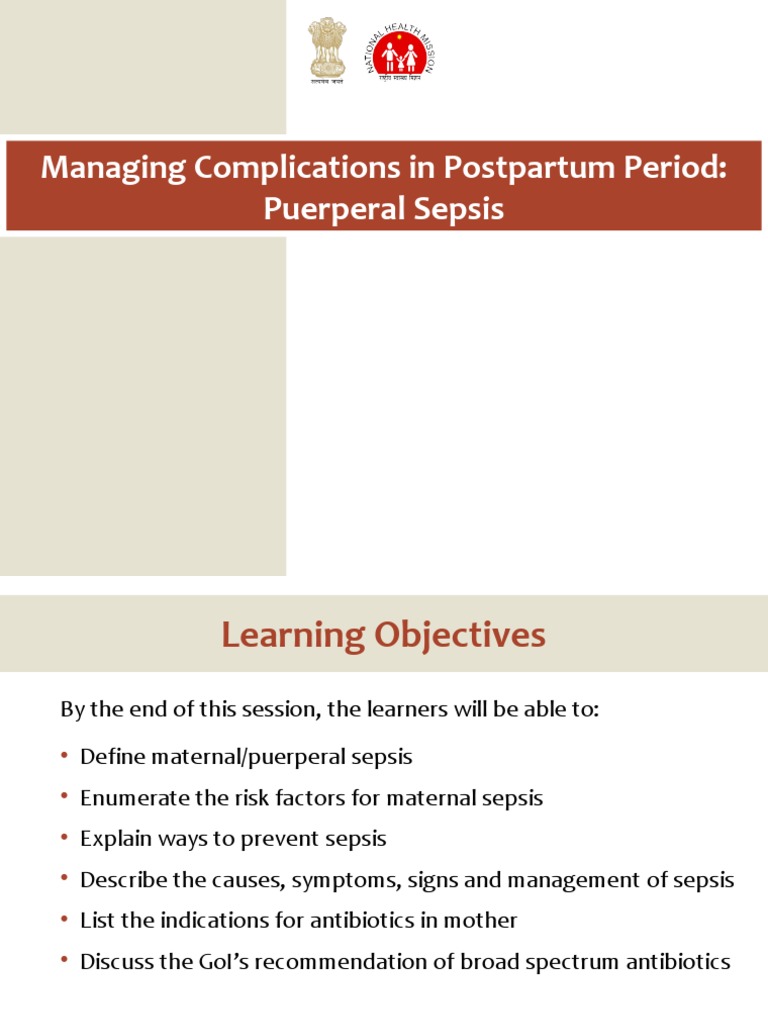 Managing Postpartum Complications-Sepsis | PDF | Childbirth ...