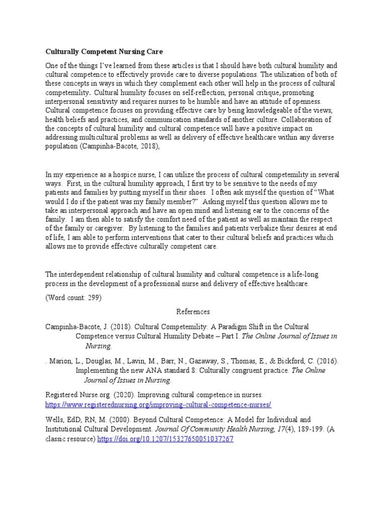 Culturally Competent Nursing Care | PDF | Nursing | Patient