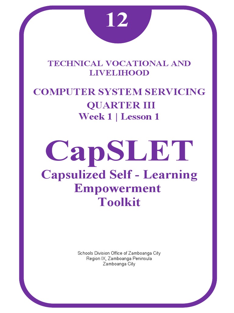 TVL CapsLET G12 Q3 CSS WEEK 1 | PDF | Computer File | Backup