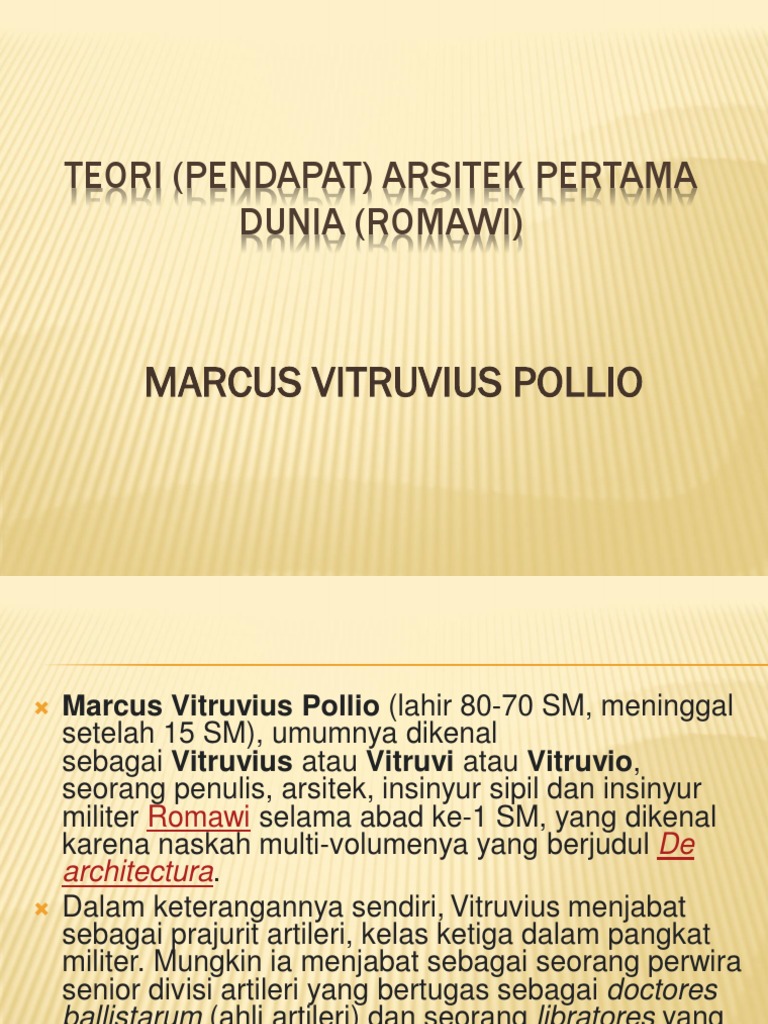 Teori Arsitek Vitruvius | PDF