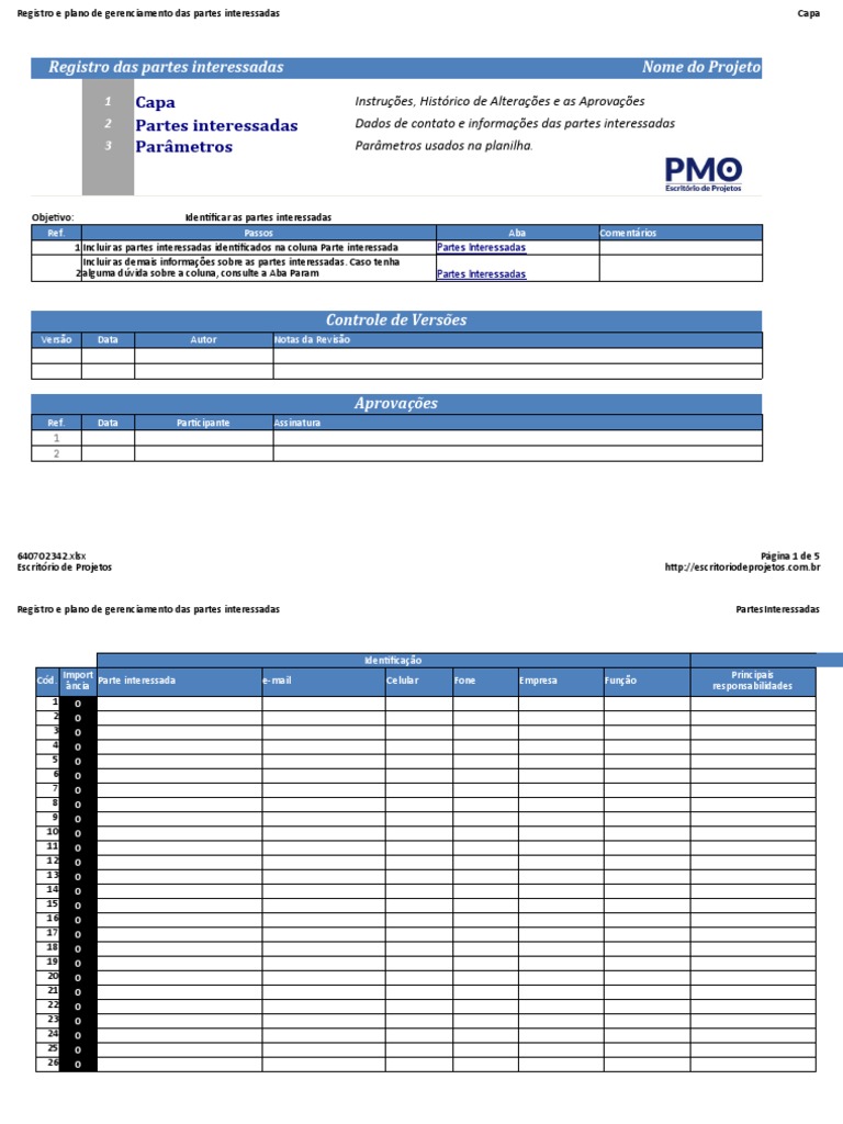 Registro Das Partes Interessadas | PDF | Informática