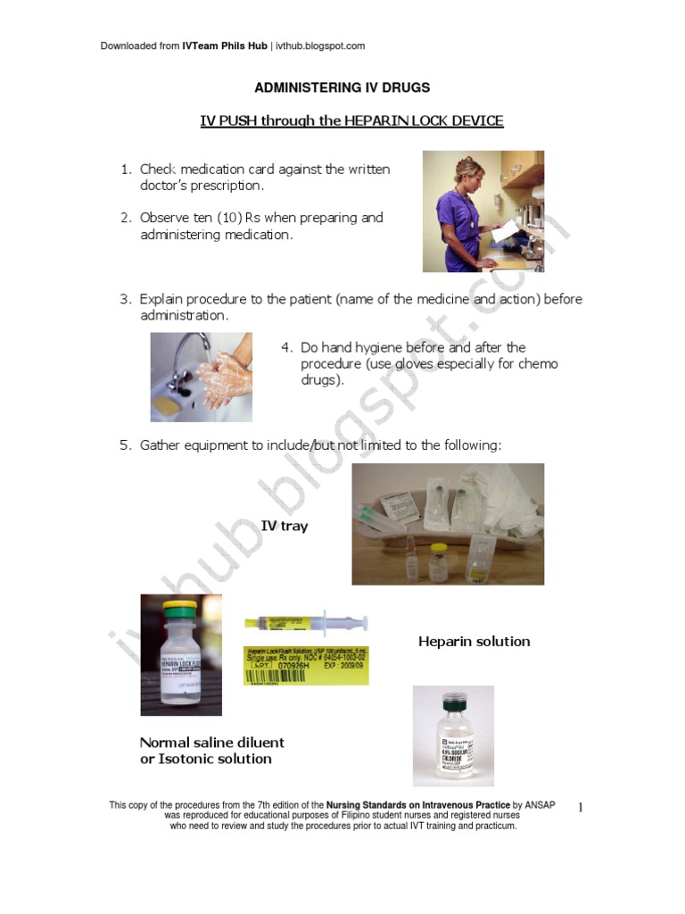 IV Push Through Heparin Lock Device | PDF | Saline (Medicine ...