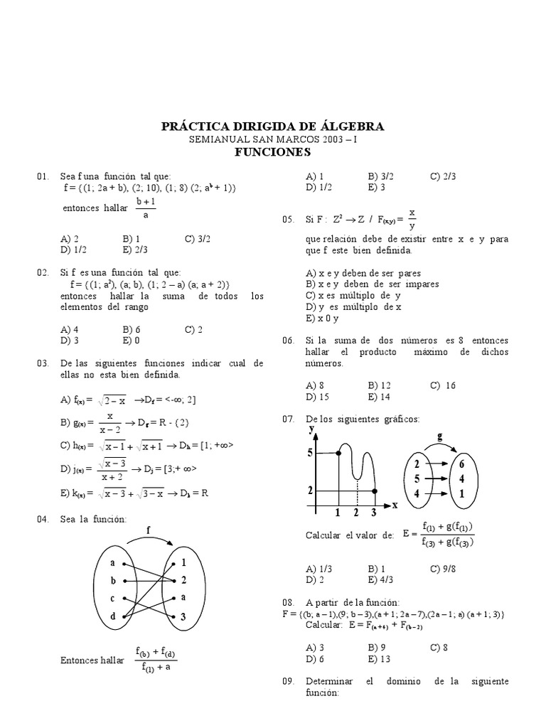 Funciones | PDF | Función (Matemáticas) | Funciones y mapeos