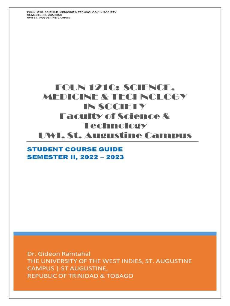 FOUN 1210 Student Course Guide SEM II 2022 - 2023 | PDF | Science | Scientific Method