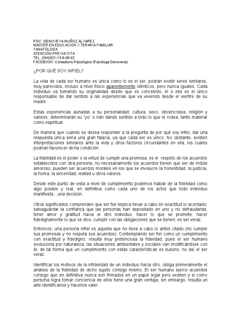 Por Que Soy Infiel | PDF | Adultos | Infidelidad