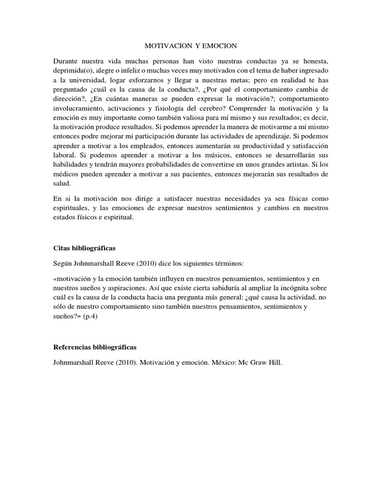 Motivacion y Emocion | PDF