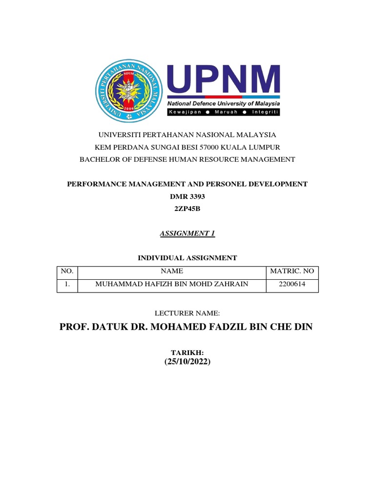 HAFIZH RAIN (Performance Management Assignment) | PDF | Performance Management | Performance ...