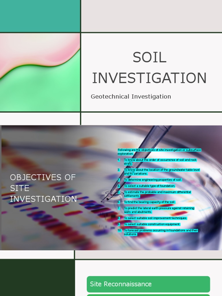 Soil Investigation | PDF | Geotechnical Engineering | Civil Engineering