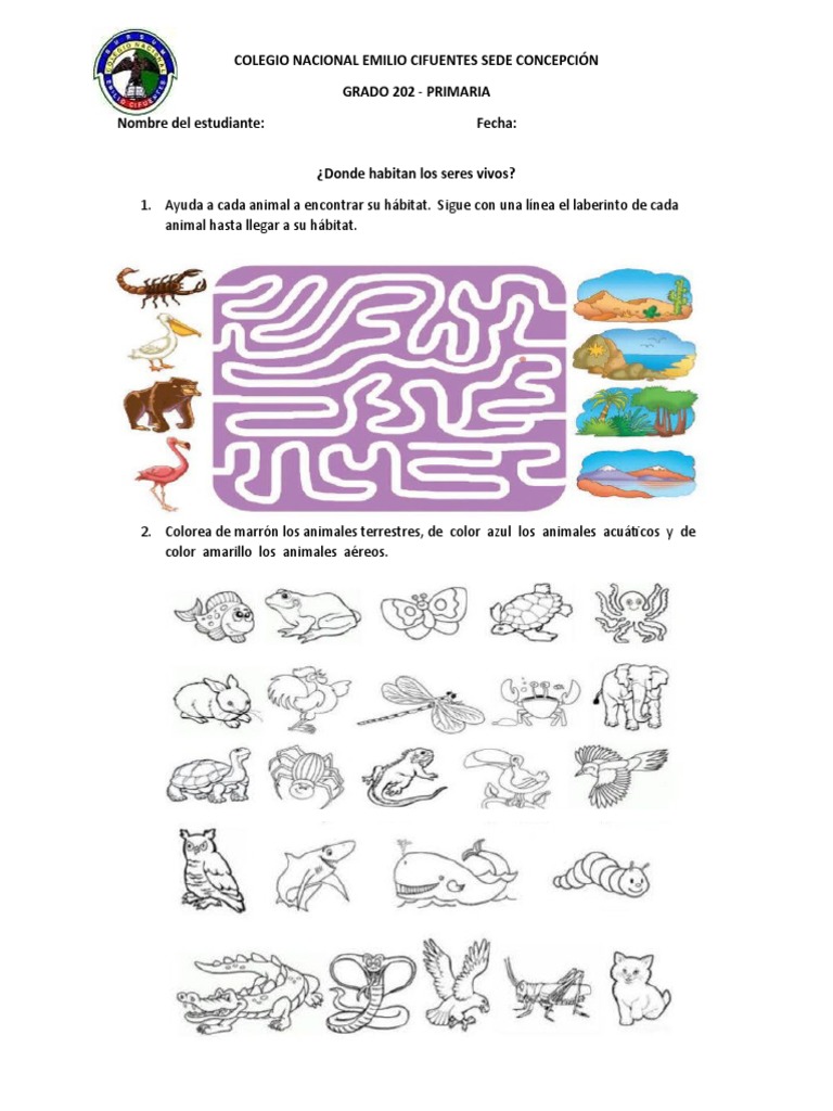 Hábitats de Animales para Colorear | PDF | Hogar, jardinería y ...